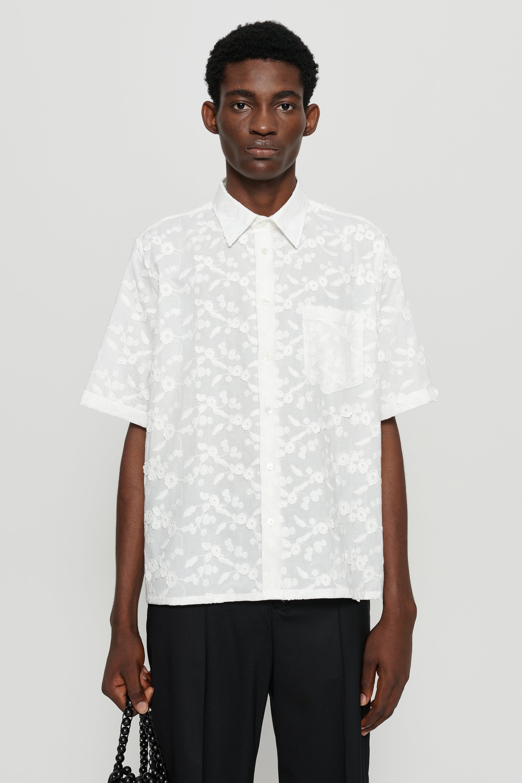 Niels Embroidered Shirt White